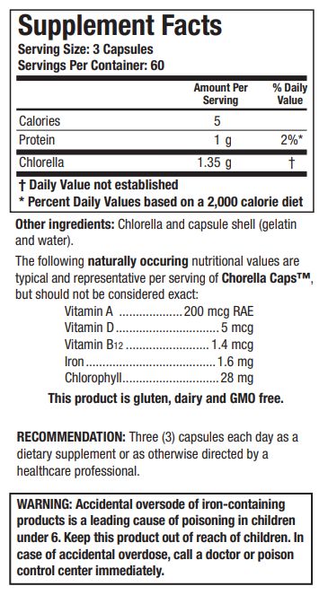 Chlorella Caps 180 dietary supplement – The Drs Wolfson Shop